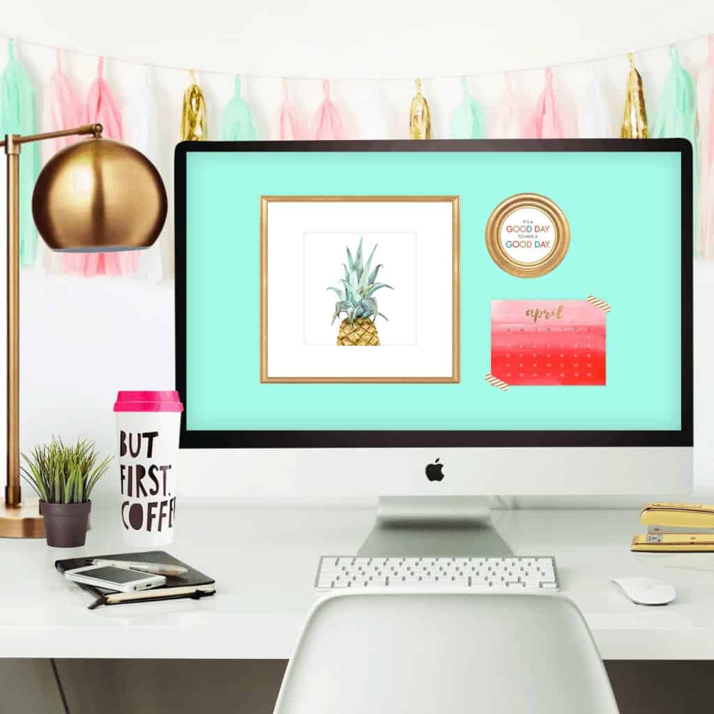 Oh So Lovely Blog shares 2 free April desktop wallpaper calendars