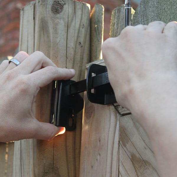 DIY tutorial install National Hardware gate latch + giveaway