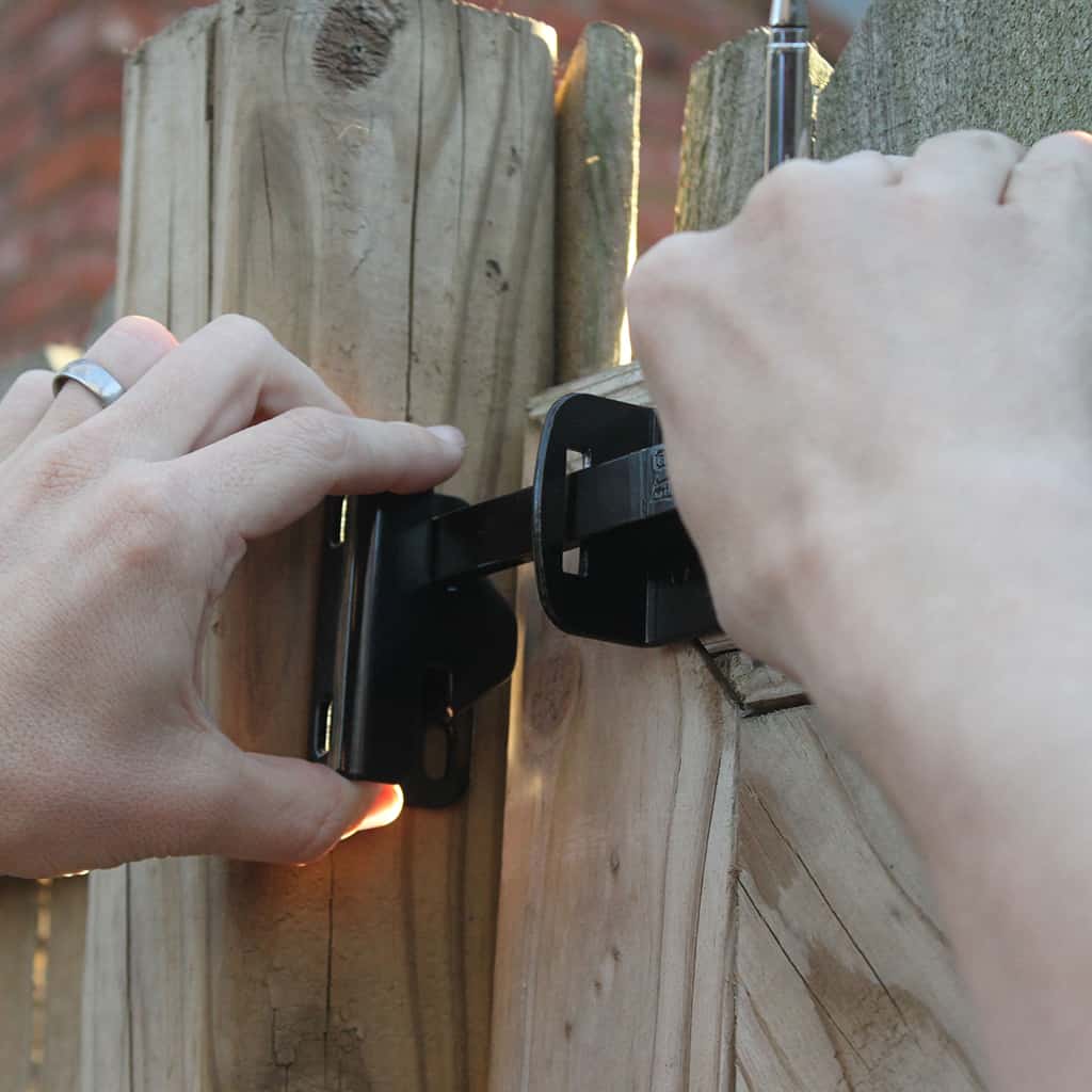 DIY tutorial install National Hardware gate latch + giveaway