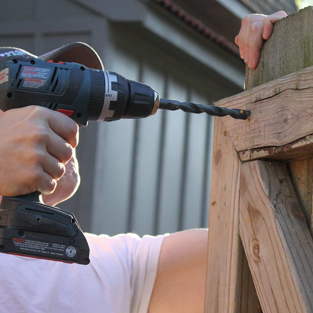 DIY tutorial install National Hardware gate latch + giveaway