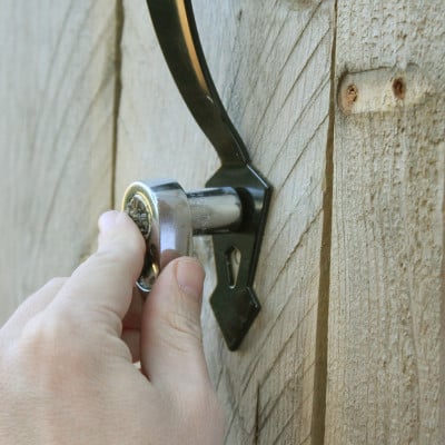DIY tutorial install National Hardware gate latch + giveaway