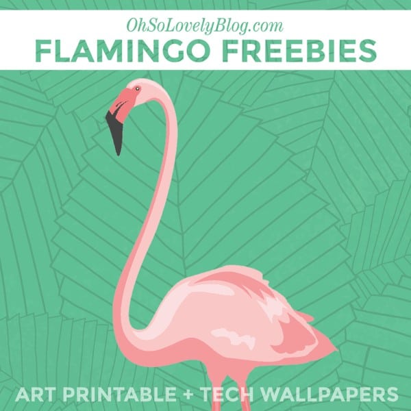 Free Flamingo Art Printable and Tech Wallpapers