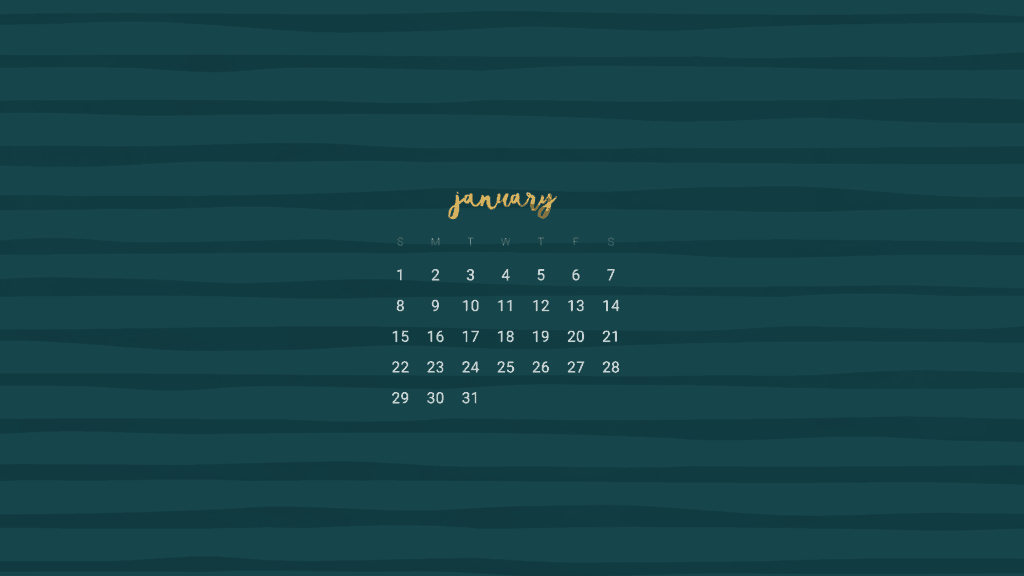FREE January desktop calendar wallpapers - 10+ options