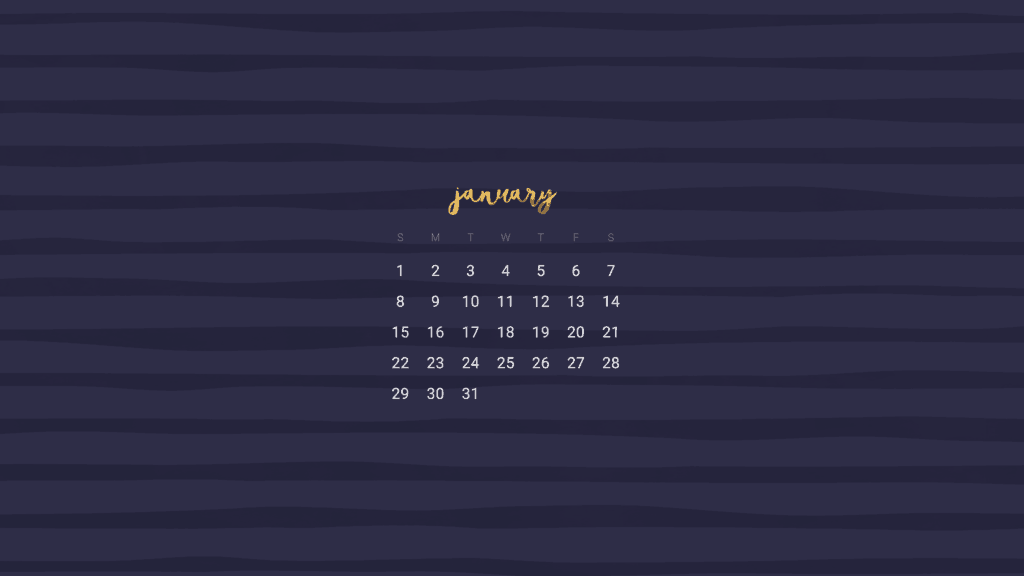 FREE January desktop calendar wallpapers - 10+ options