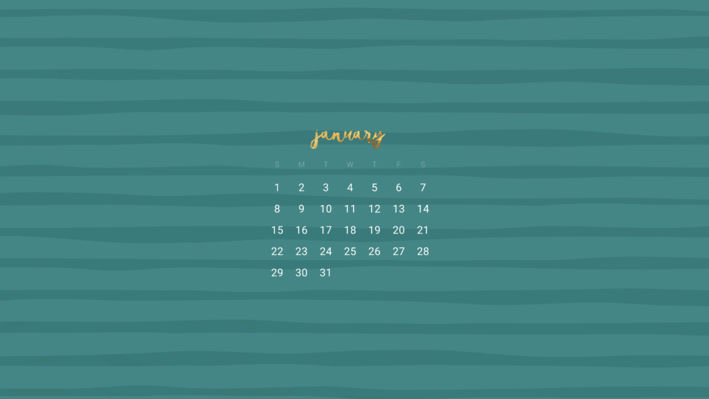 FREE January desktop calendar wallpapers - 10+ options