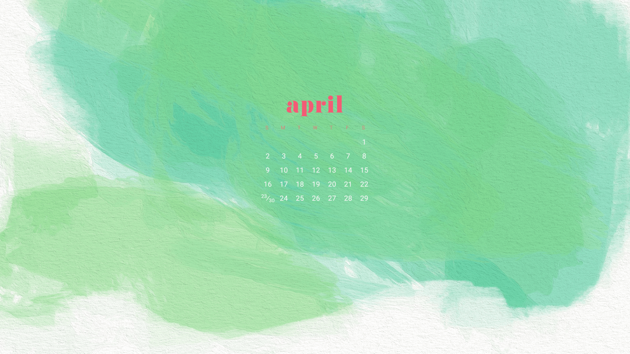 FREE April tech wallpapers — four springy colors to choose from!