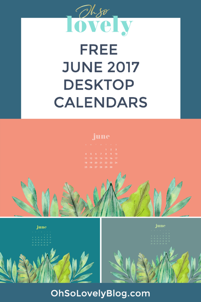 FREE June desktop wallpaper calendars featuring greenery and pops of color!