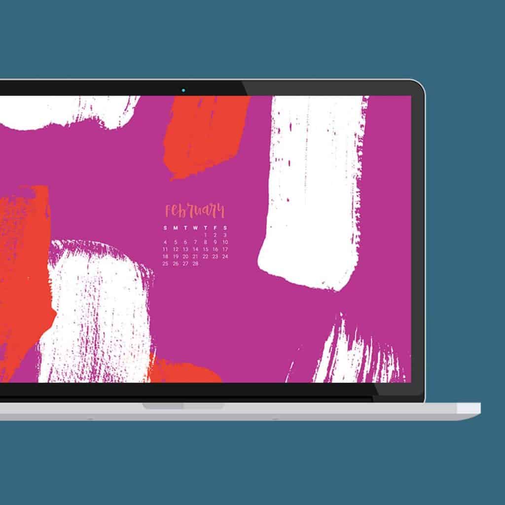 FREE February desktop wallpaper calendars