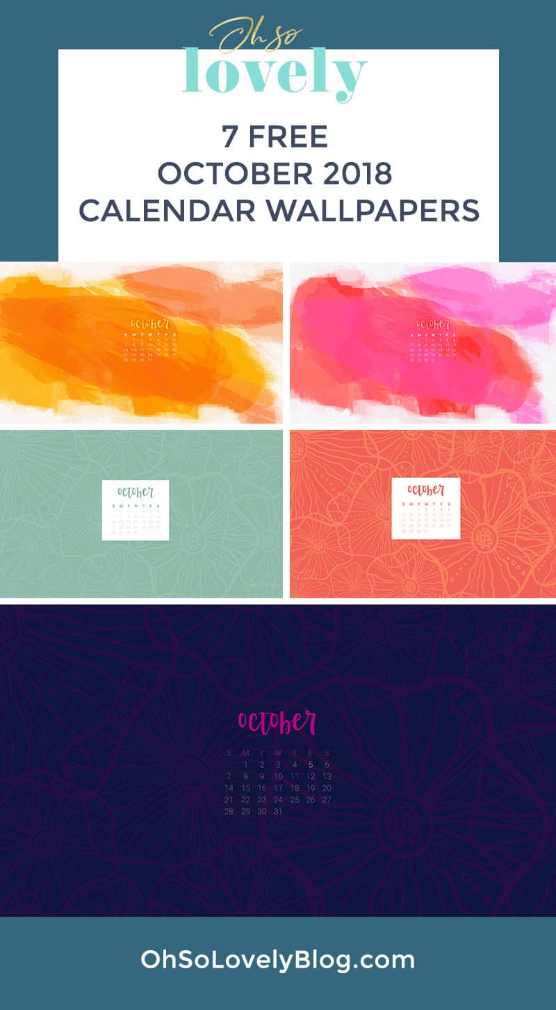FREE October desktop calendars from OhSoLovelyBlog.com