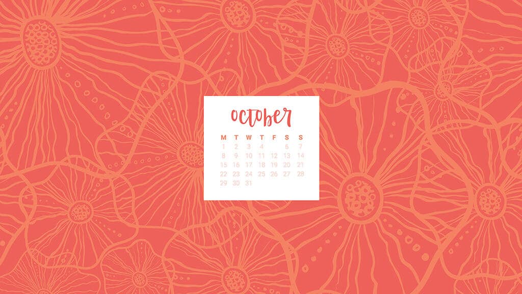 FREE October desktop calendars from OhSoLovelyBlog.com
