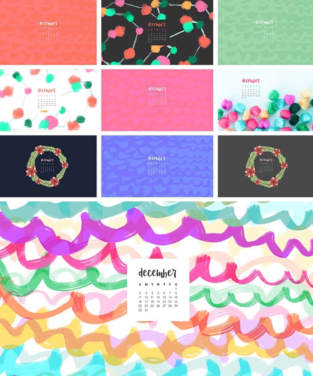 FREE december desktop wallpaper calendars – 10 design options!