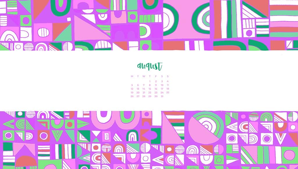 FREE August wallpaper calendars—7 cute and colorful options!