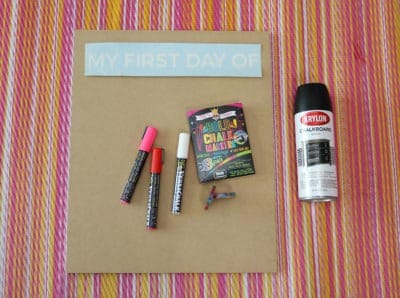 DIY homemade back to school sign and free printable signs