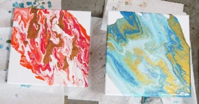DIY paint pour art tutorial—create affordable art for your home!