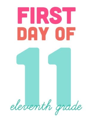 DIY homemade back to school sign and free printable signs