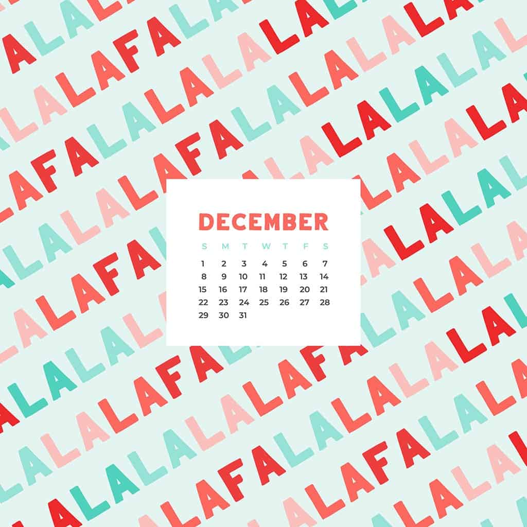 Free December wallpaper calendars — festive and colorful!