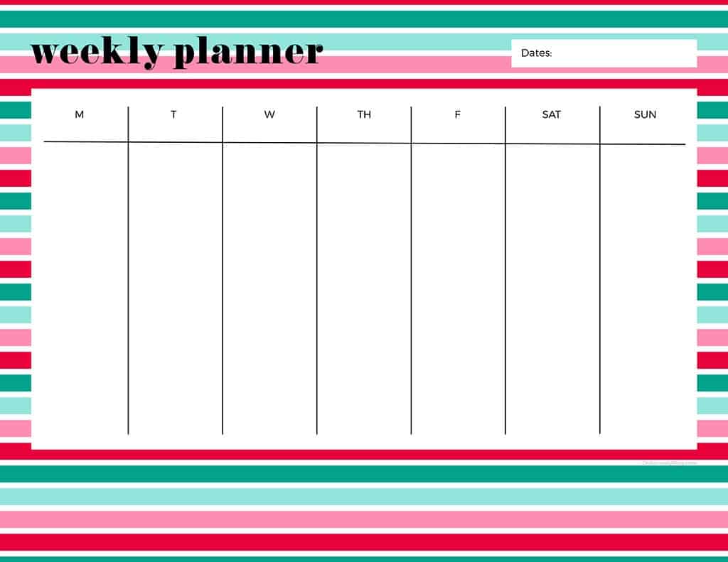 FREE winter weekly planner printables — 9 designs in letter and A4 sizes!