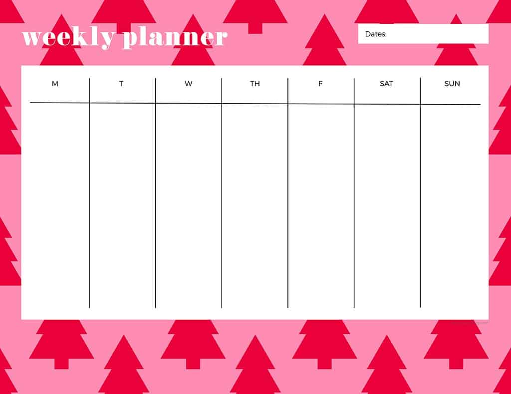 FREE winter weekly planner printables — 9 designs in letter and A4 sizes!