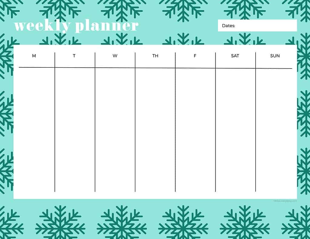 FREE winter weekly planner printables — 9 designs in letter and A4 sizes!