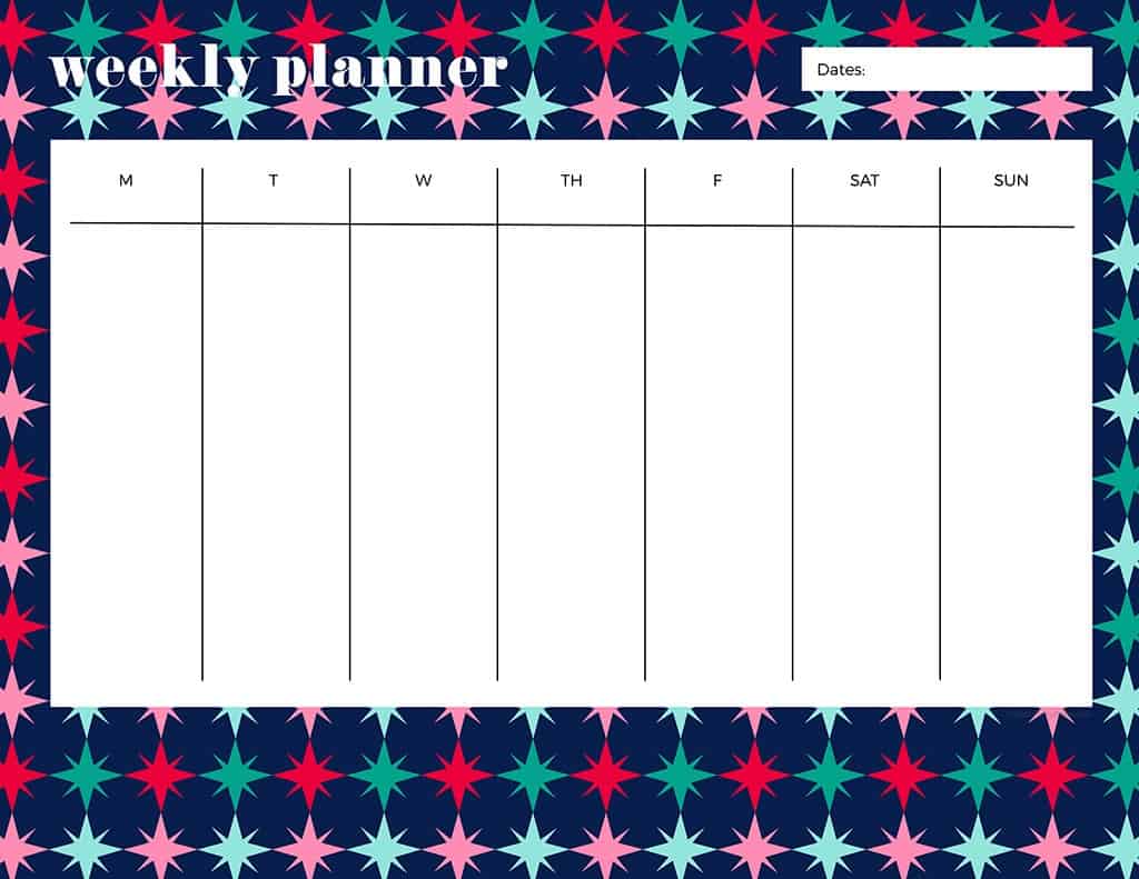 FREE winter weekly planner printables — 9 designs in letter and A4 sizes!