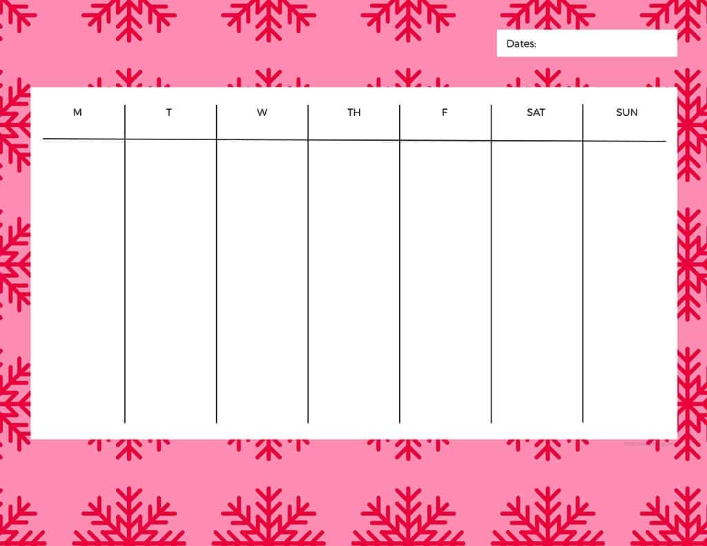 FREE winter weekly planner printables — 9 designs in letter and A4 sizes!