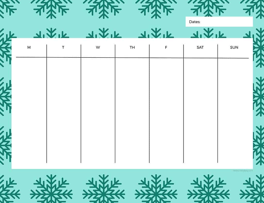FREE winter weekly planner printables — 9 designs in letter and A4 sizes!