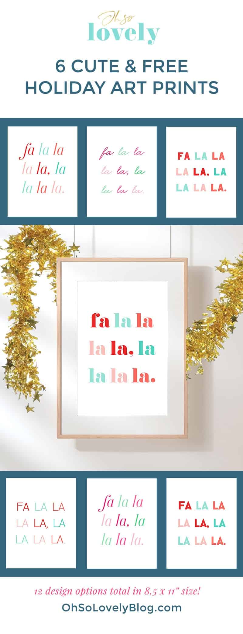 FREE holiday art printables — 6 designs to choose from!