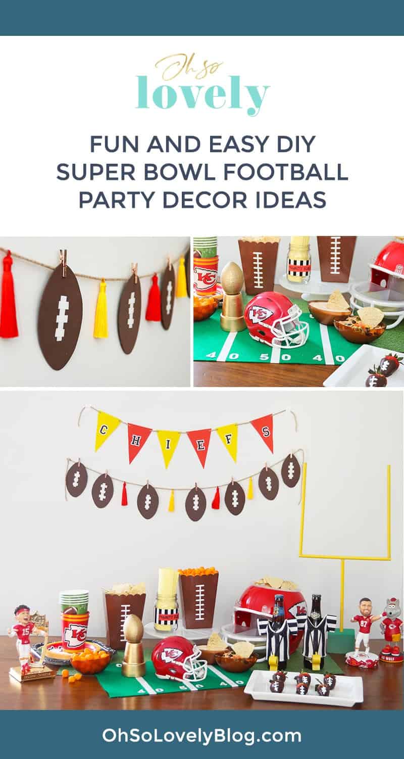 Super Bowl party DIY decor ideas — Let's go Kansas City Chiefs!