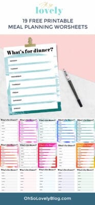19 free meal planning worksheets — download your printables today!