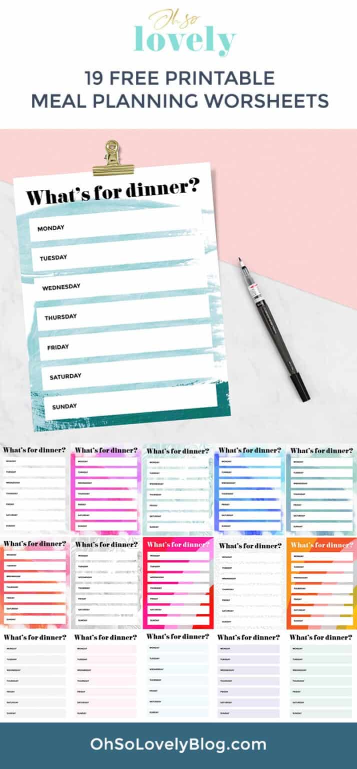 19 free meal planning worksheets — download your printables today!