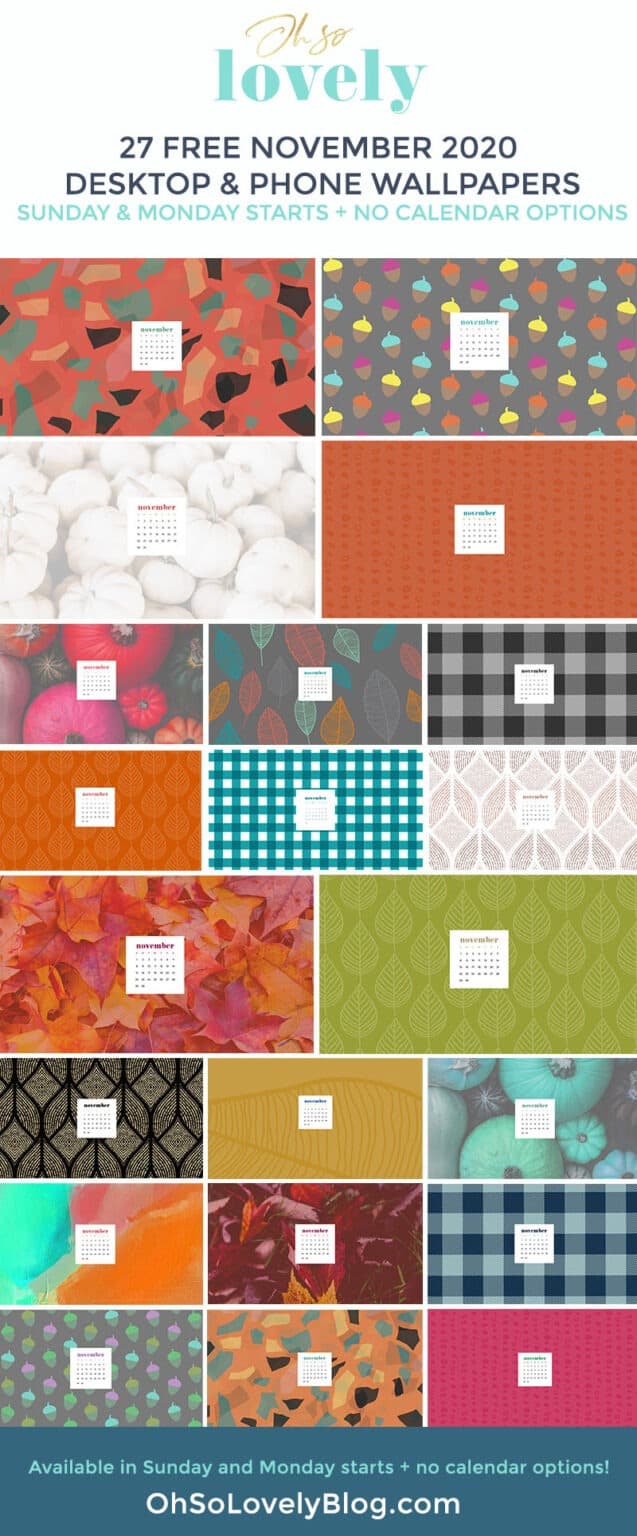 November 2020 desktop calendar wallpapers — 27 FREE designs!