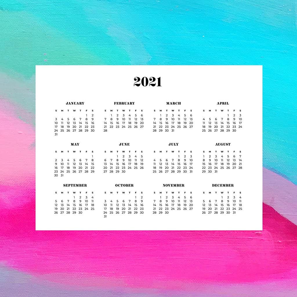 FREE 2021 wallpaper calendars – 50+ cute design options to choose from!