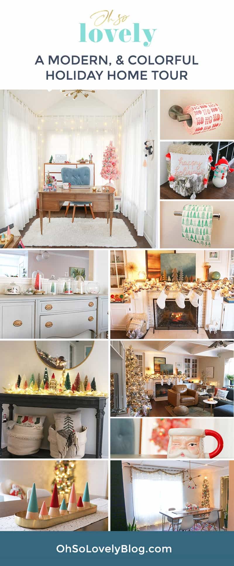 Holiday home tour – modern, colorful, and full of affordable festivity!
