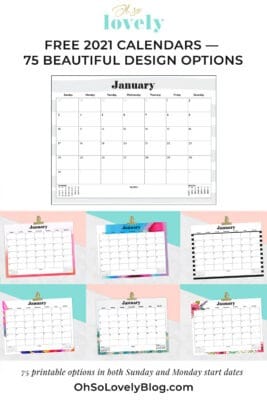 Free 2021 calendars — 75 beautiful designs to choose from!