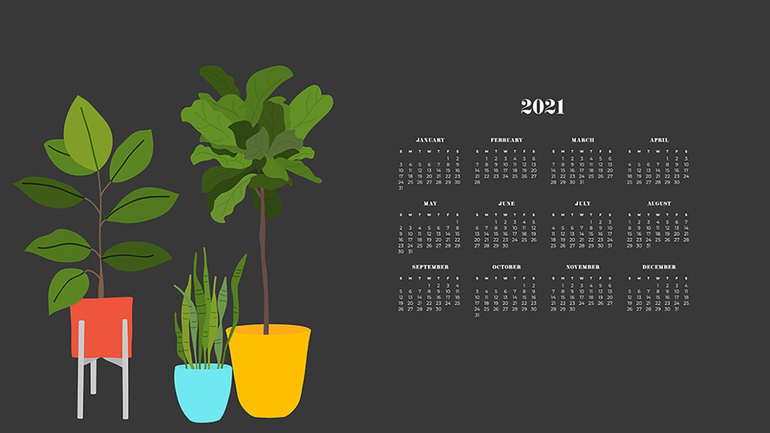 FREE 2021 wallpaper calendars – 50+ cute design options to choose from!