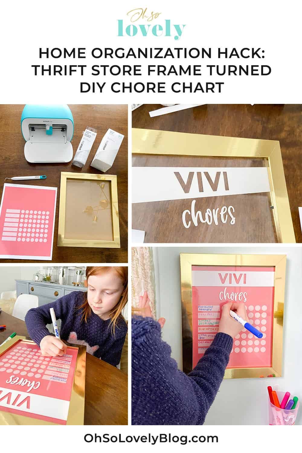 DIY chore chart – a cute and easy home organization hack with Cricut!