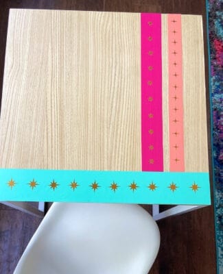 A table top design refresh adds new life to a kid desk in just 10 minutes!