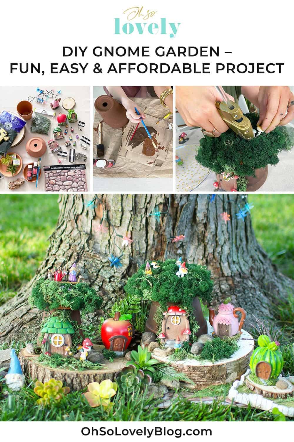 Gnome village – an easy DIY & fun tutorial. Perfect summer kid project!