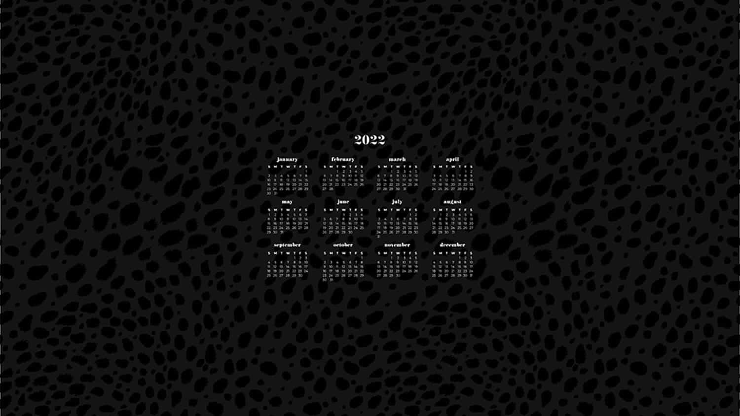 FREE 2022 wallpapers: 90 options, Sunday & Monday start + no-calendar!