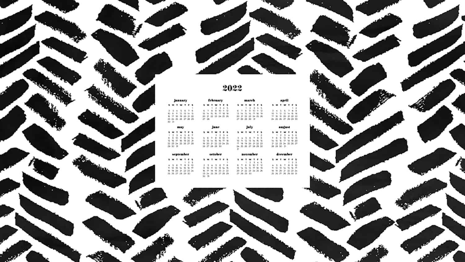 FREE 2022 wallpapers: 90 options, Sunday & Monday start + no-calendar!