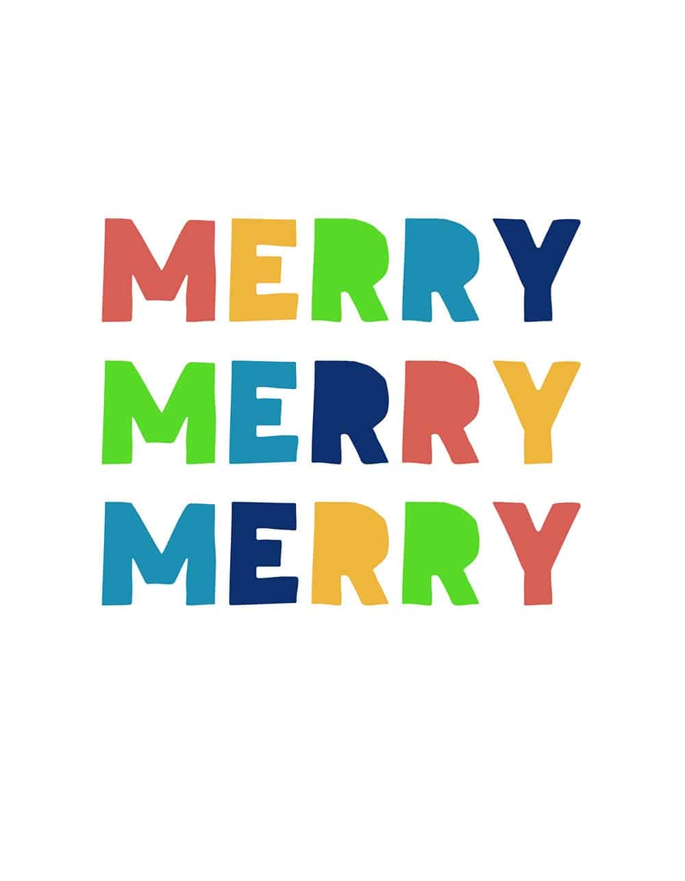 FREE merry holiday art printables - 8 cute and colorful designs!