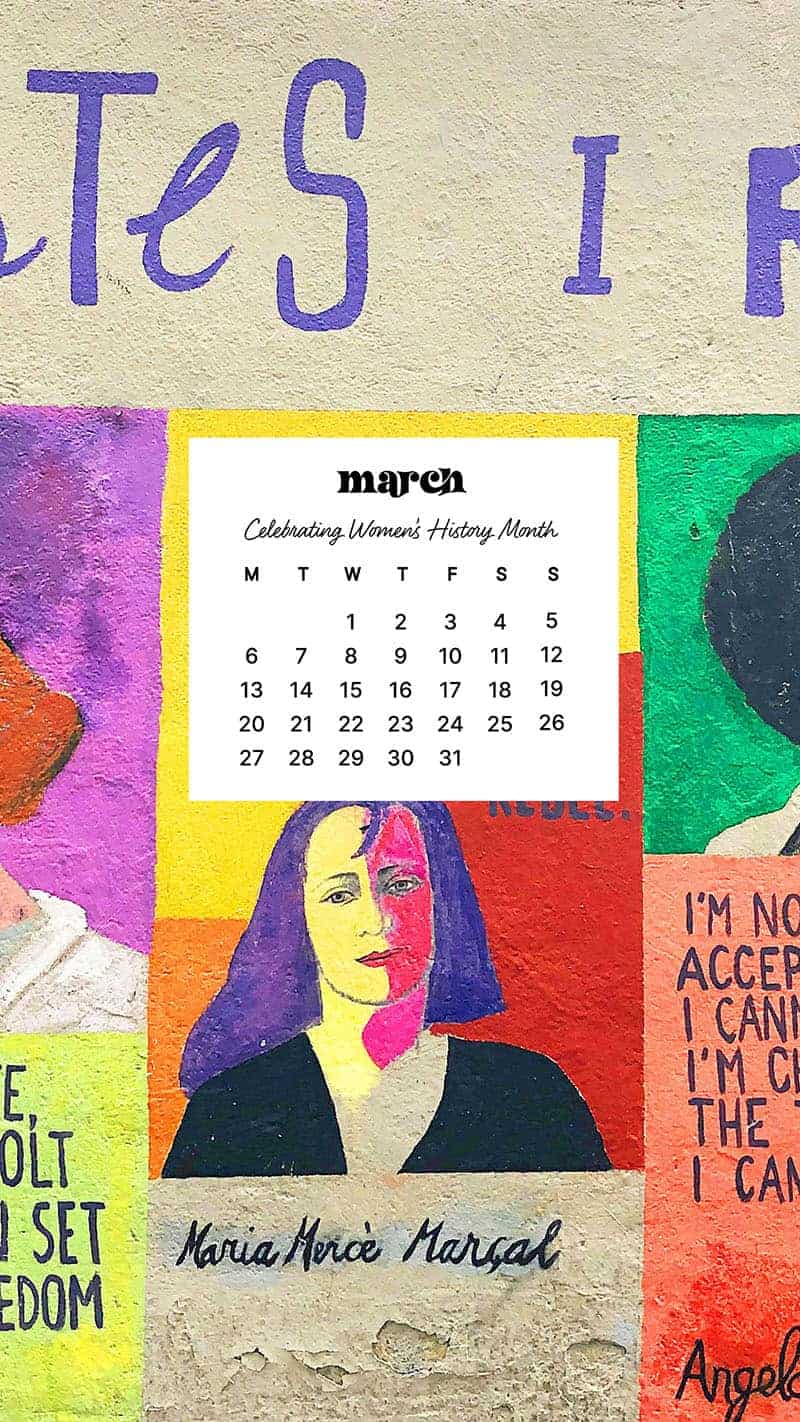 Women's History Month 2023 - 20 FREE wallpaper calendars!