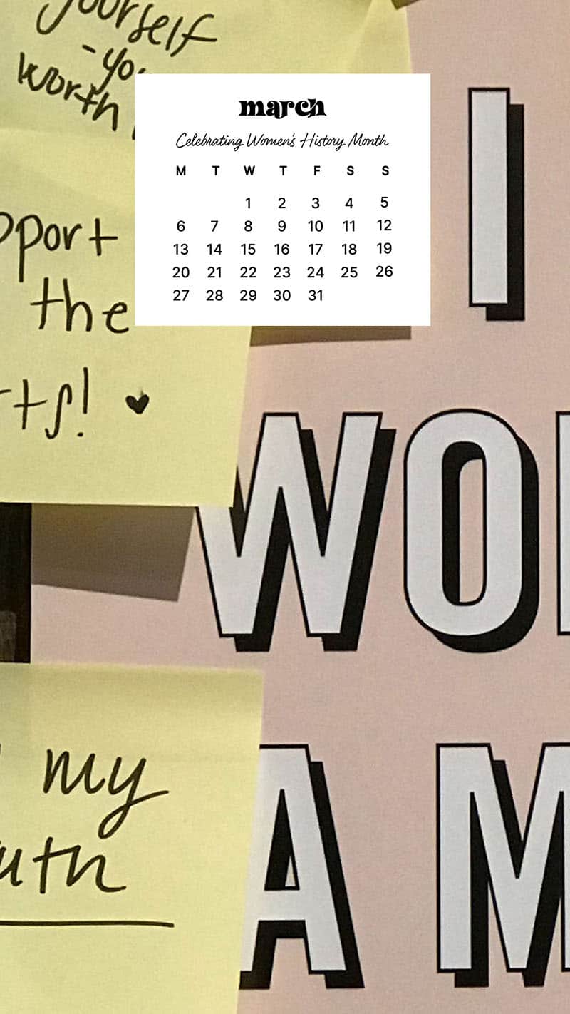 Women's History Month 2023 - 20 FREE wallpaper calendars!