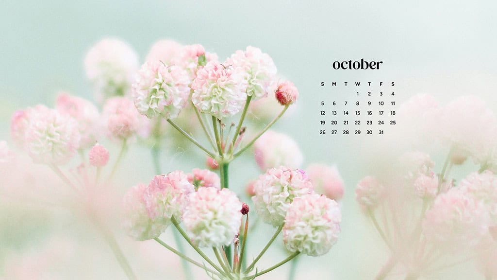 October Desktop Calendar Wallpaper 2025